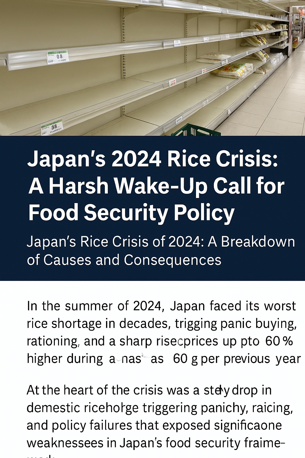 Japan’s 2024 Rice Crisis: A Harsh Wake-Up Call for Food Security Policy ...